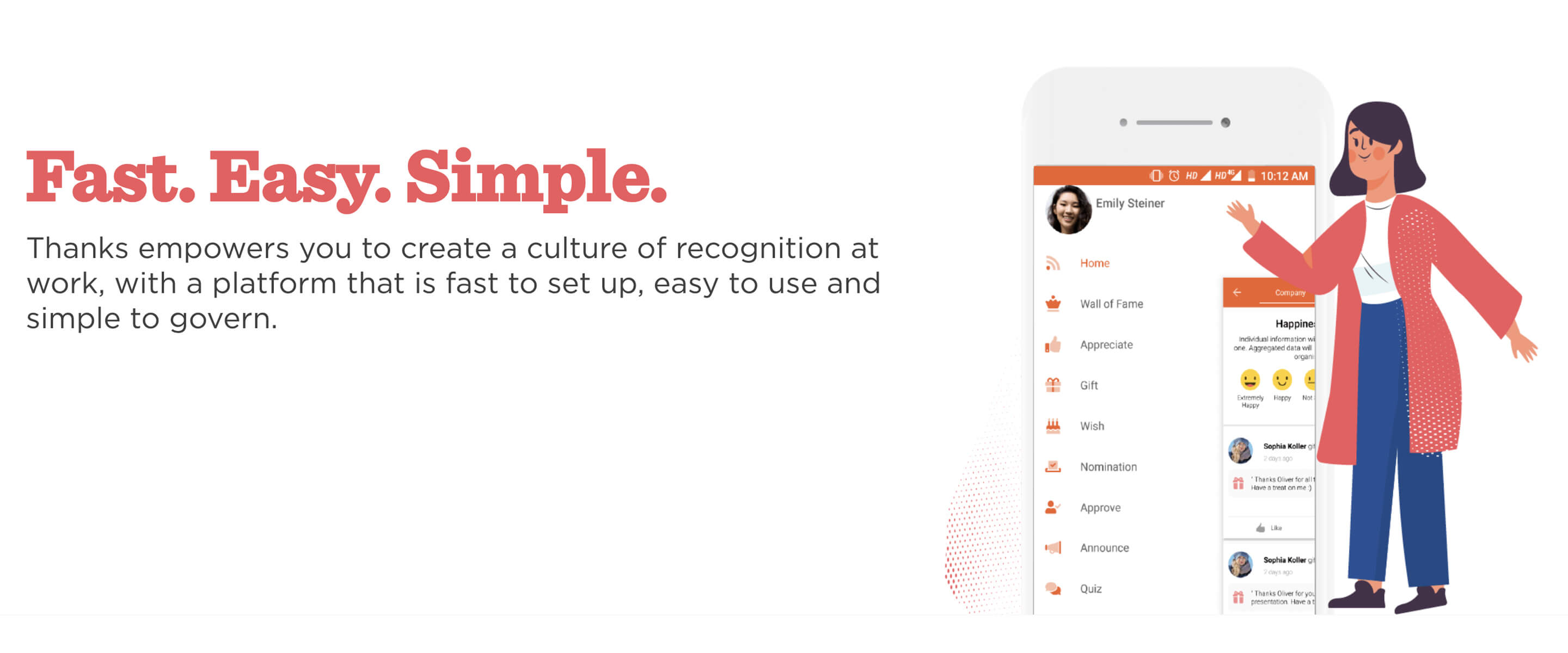 Simple to use employee recognition platform | Thanks